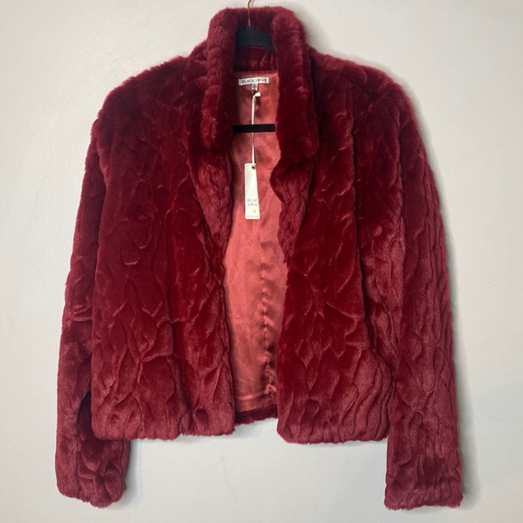 Black Swan | Jackets & Coats | Red Faux Fur Jacket | Poshmark